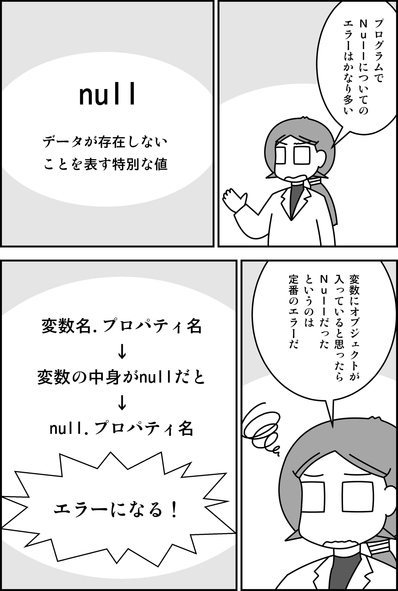 「Null安全」 ～マンガでプログラミング用語解説 (2/5)|CodeZine（コードジン）
